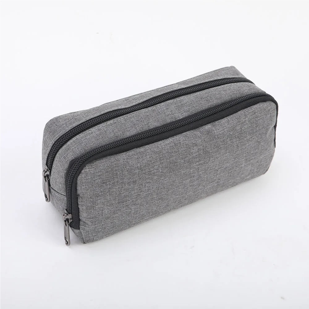 1 large capacity Oxford cloth student pencil case, double-layer zipper ...