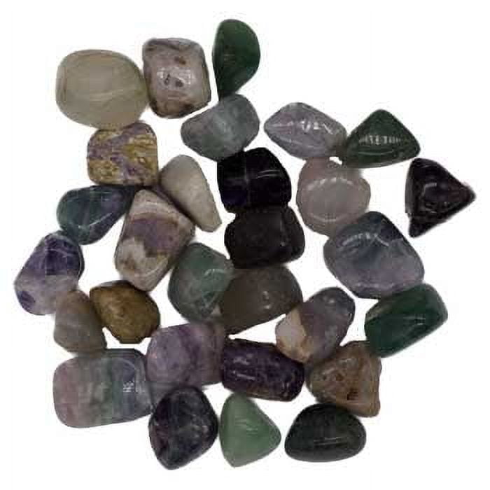 1 lb Fluorite, Rainbow tumbled stones - Walmart.com