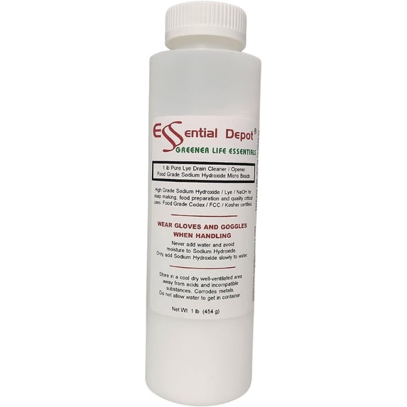 1 lb Food Grade Sodium Hydroxide Lye Evenly-Sized Micro Pels Beads or ...