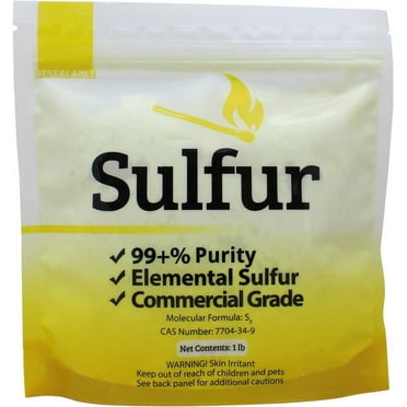 Pure Sulfur Powder (Brimstone) - 99.5% Content, 5 lb Bag, Ships UPS ...