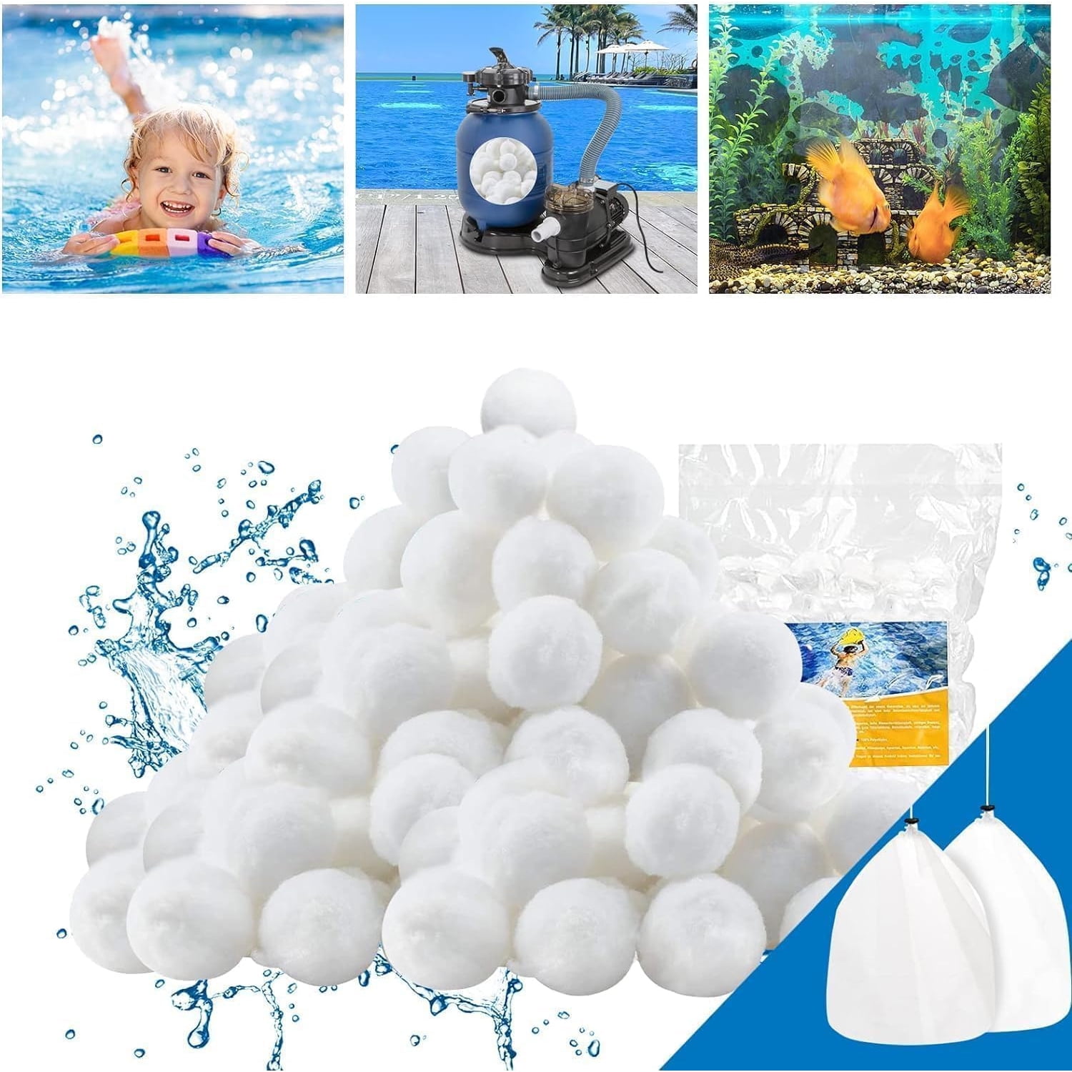 1 lbs Pool Filter Ball for Sand Filter Pump for Above Ground Pool ...
