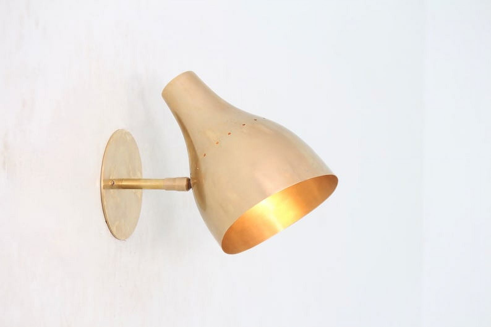 1 light Short Wall Mid Century Modern Raw Brass Sputnik chandelier ...