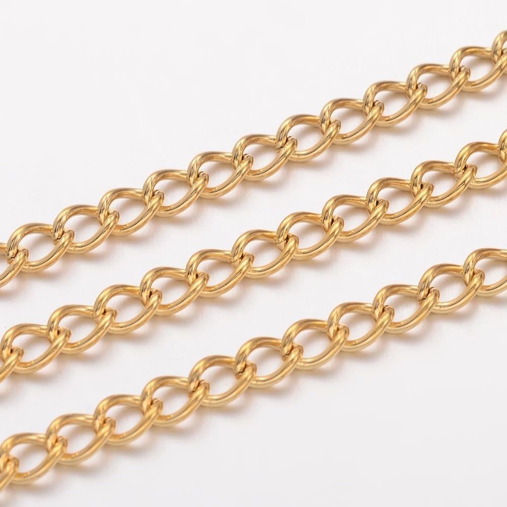 1 m 3.28 Feet Ion Plating(IP) 304 Stainless Steel Twisted Chains Curb ...