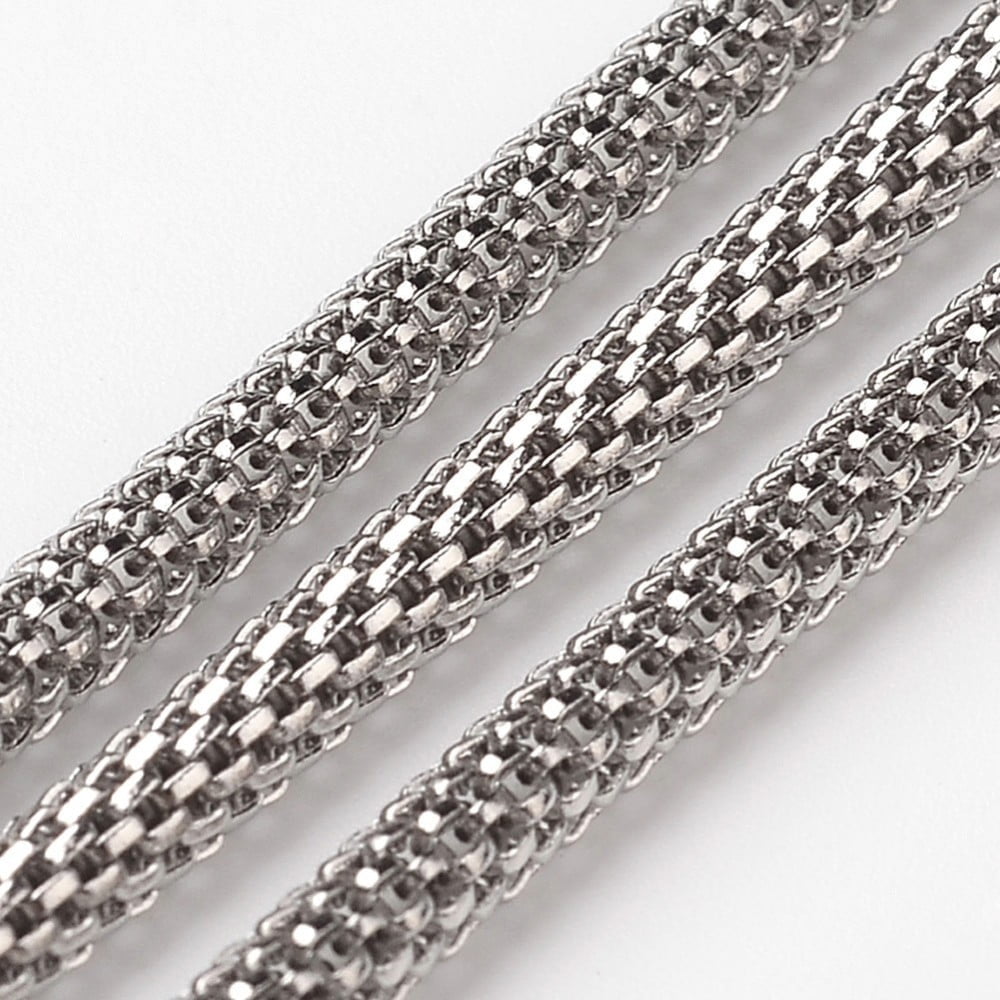 1 m Non-Tarnish 3.28 Feet 304 Stainless Steel Mesh Chains Soldered ...