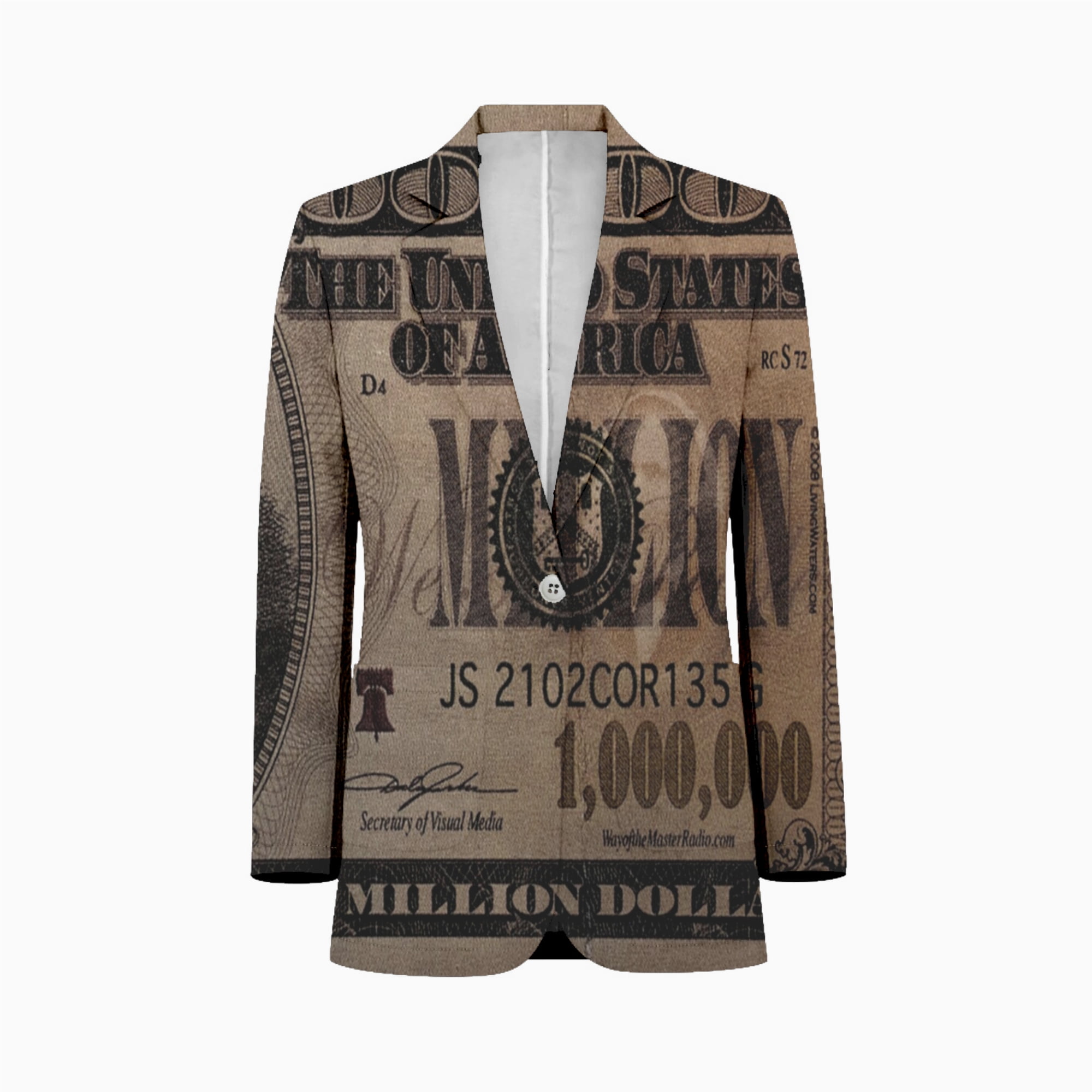 1 million dollar bill Customized Men's Suits full man Shawl Collar ...