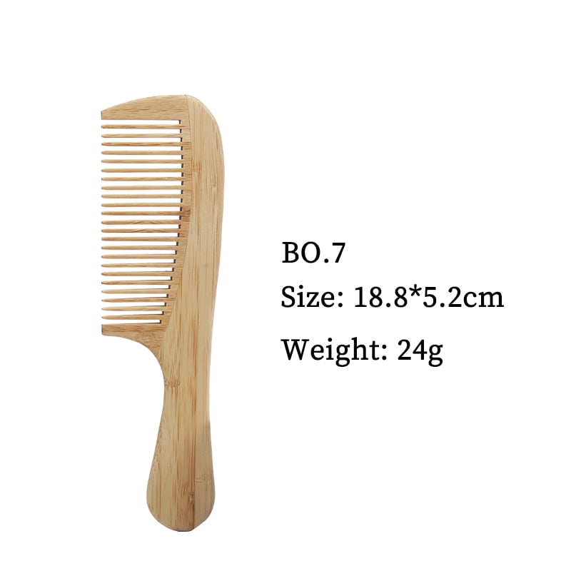 1 natural bamboo and wood comb, smooth hair, anti-static scalp massage ...
