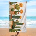 1 oversized cactus and succulent print beach towel - large soft bath ...