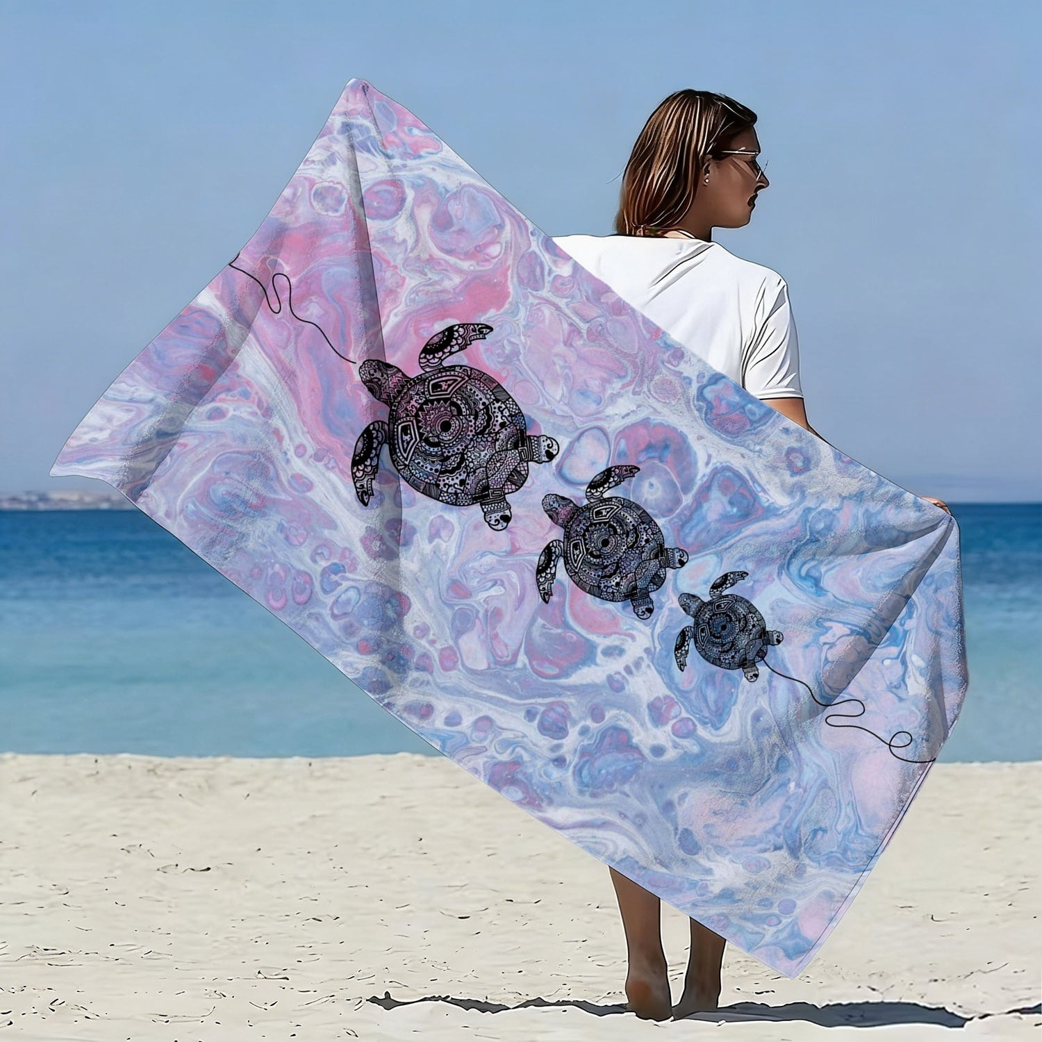 1 oversized turtle beach towel - soft bath towel, suitable for swimming ...