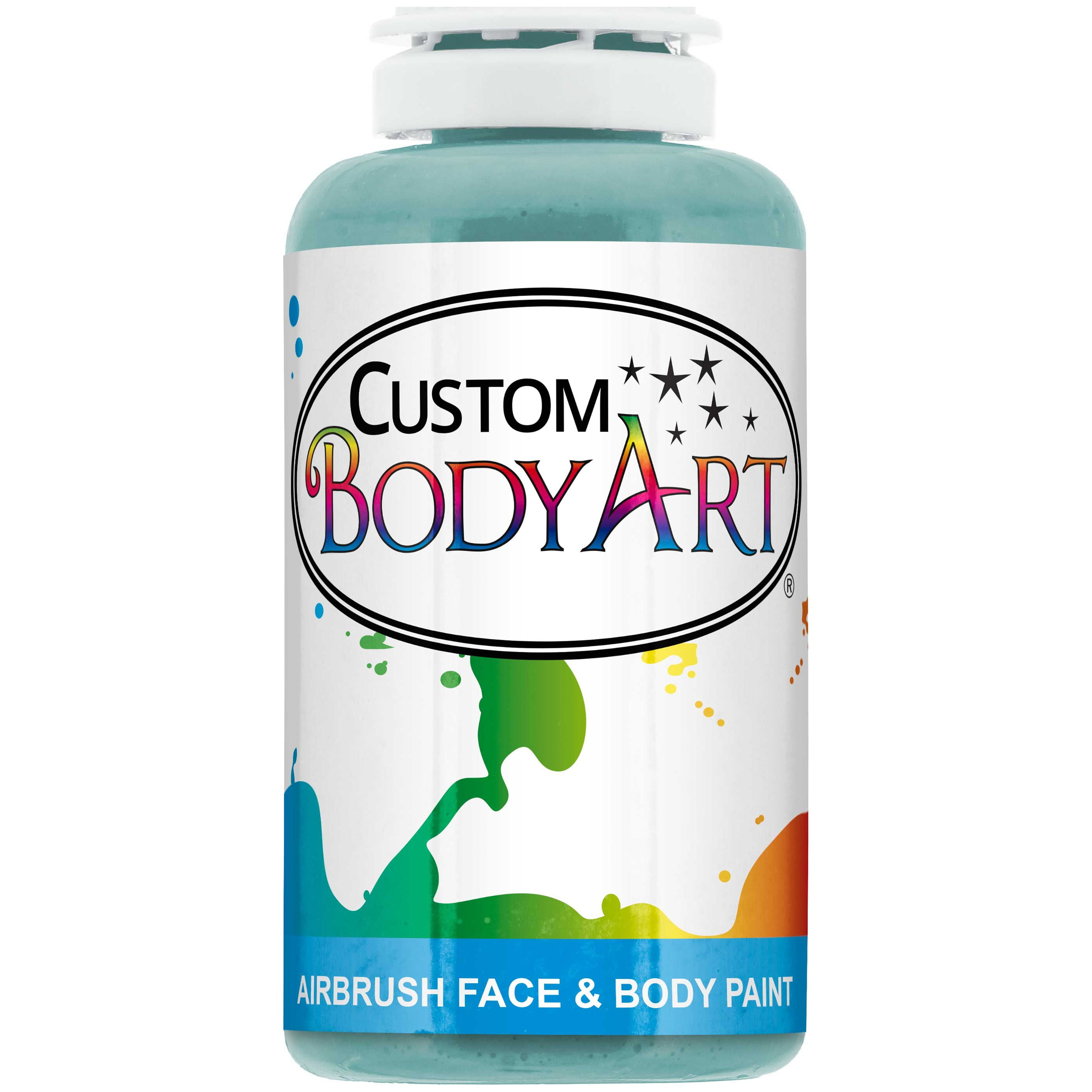 1 oz AQUA BLUE Custom Body Art Water-Based Airbrush Face and Body Paint ...