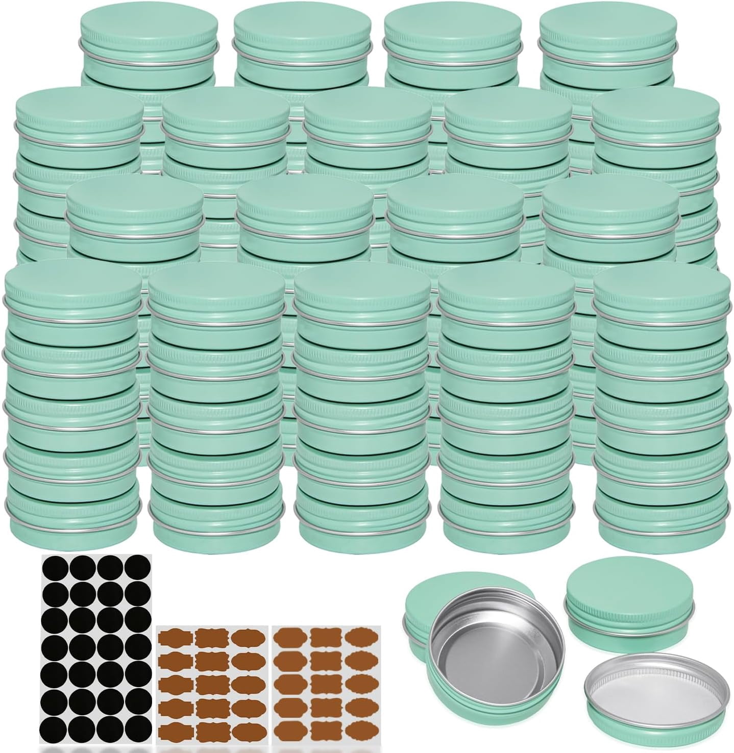 1 oz Aluminum Tins with Lids, 48 Pack Round Tins for Balms, Spices ...