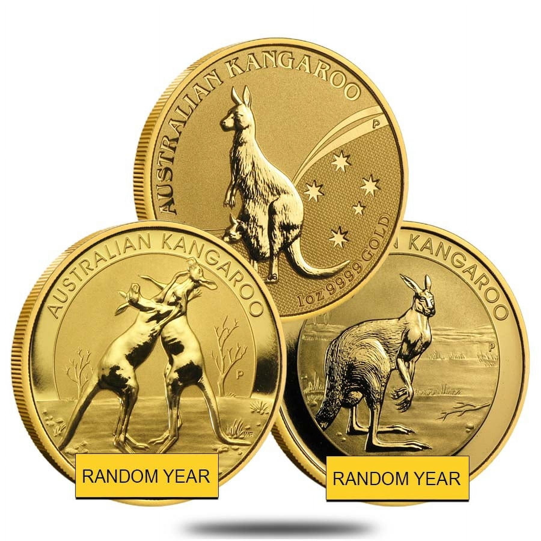 1 oz AU Gold Kangaroo/Nugget Coin, .9999 Fine BU, 24K (Random Year ...