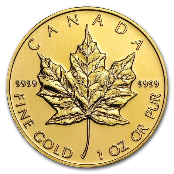 1 oz Canadian Gold Maple Leaf Coin .9999 Fine - Random Year - Walmart.com