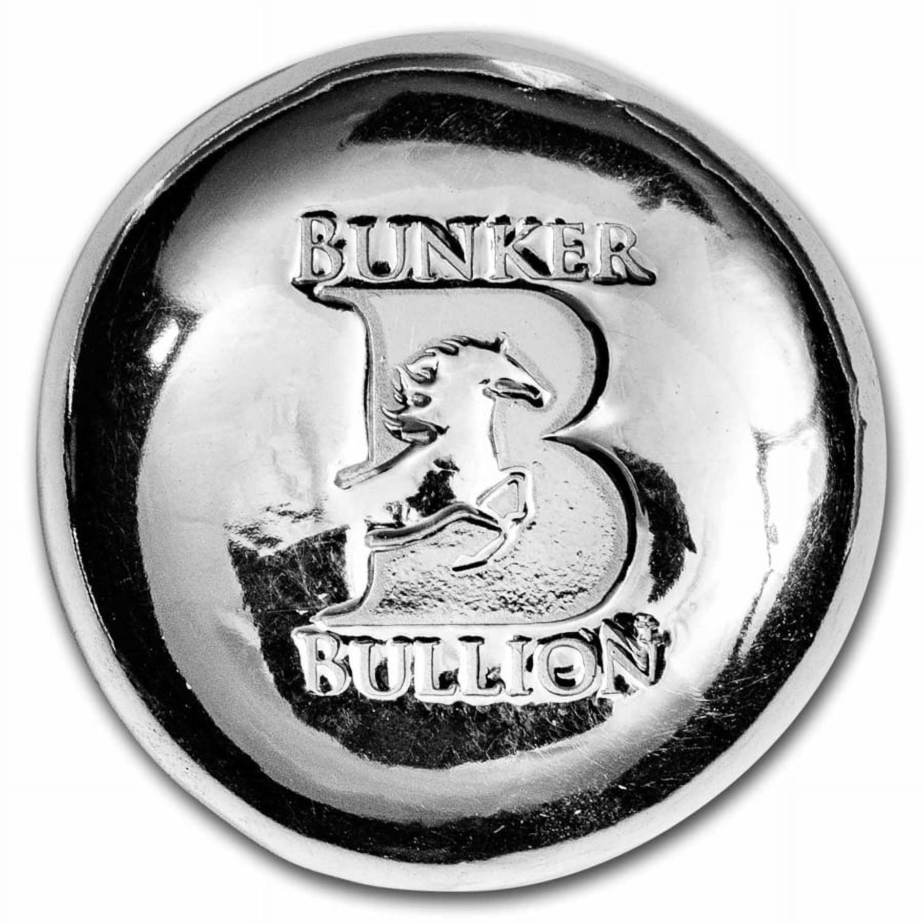 1 oz Cast-Poured Silver Round - Bunker Bullion Button - Walmart.com