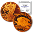 1 oz. Copper Round .999 Pure - Walking Lib/St Gaudens Design with ...