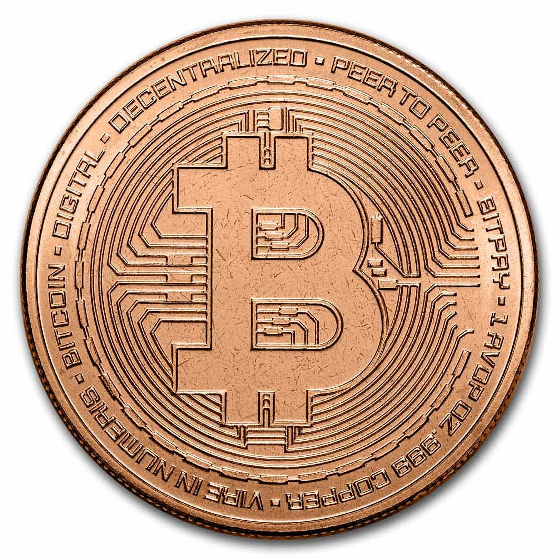 APMEX 1 oz Copper Round - Bitcoin, AVDP .999 Fine, Exclusive Design ...