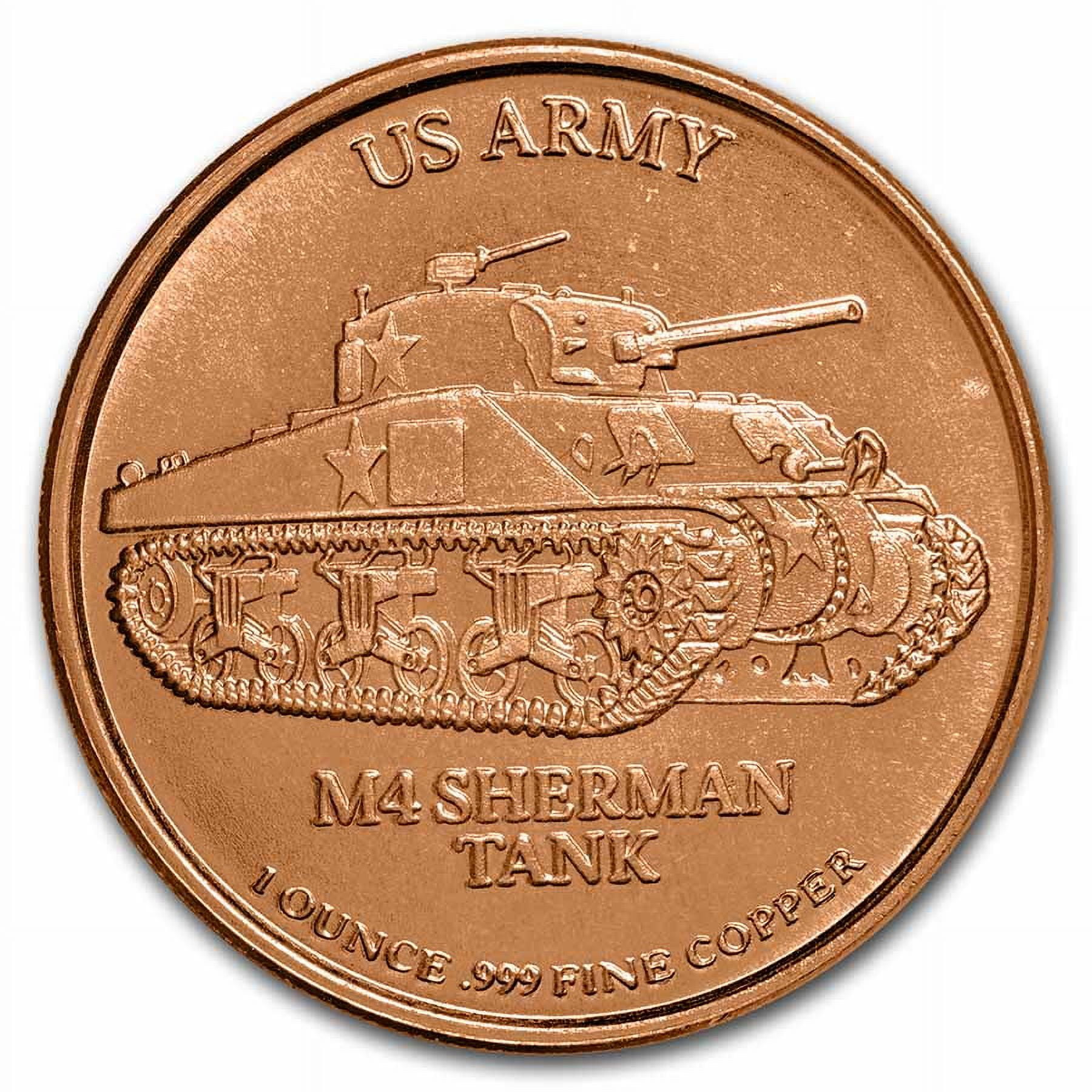 1 oz Copper Round - US Army: Sherman Tank - Walmart.com