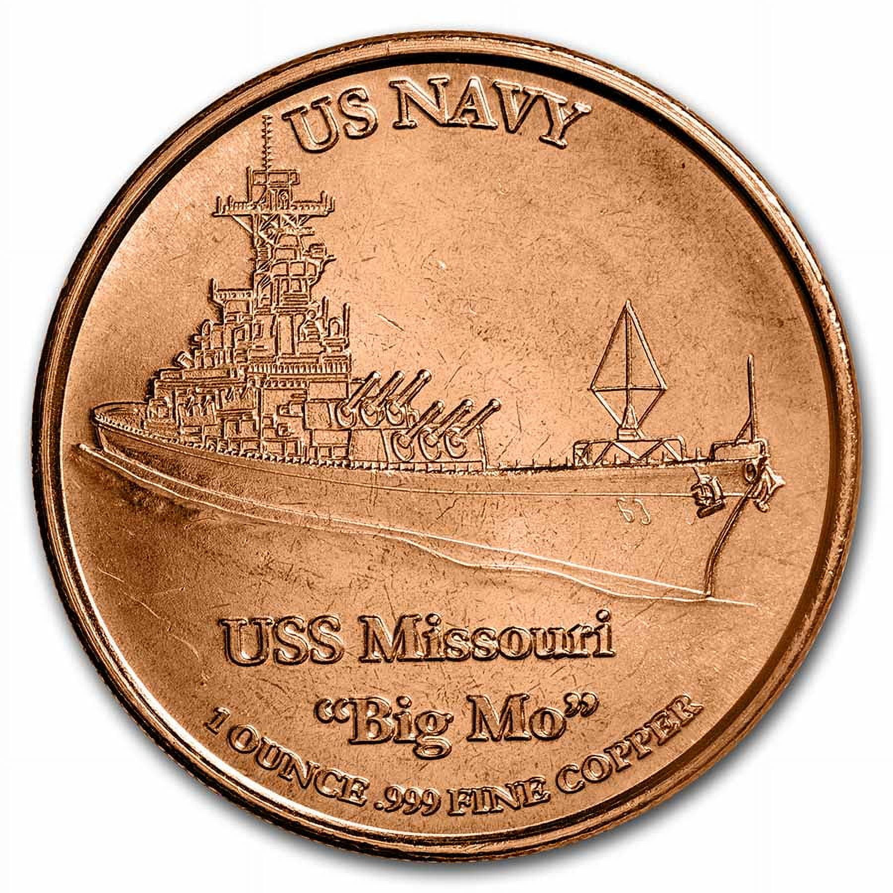 1 oz Copper Round - US Navy: USS Missouri - Walmart.com