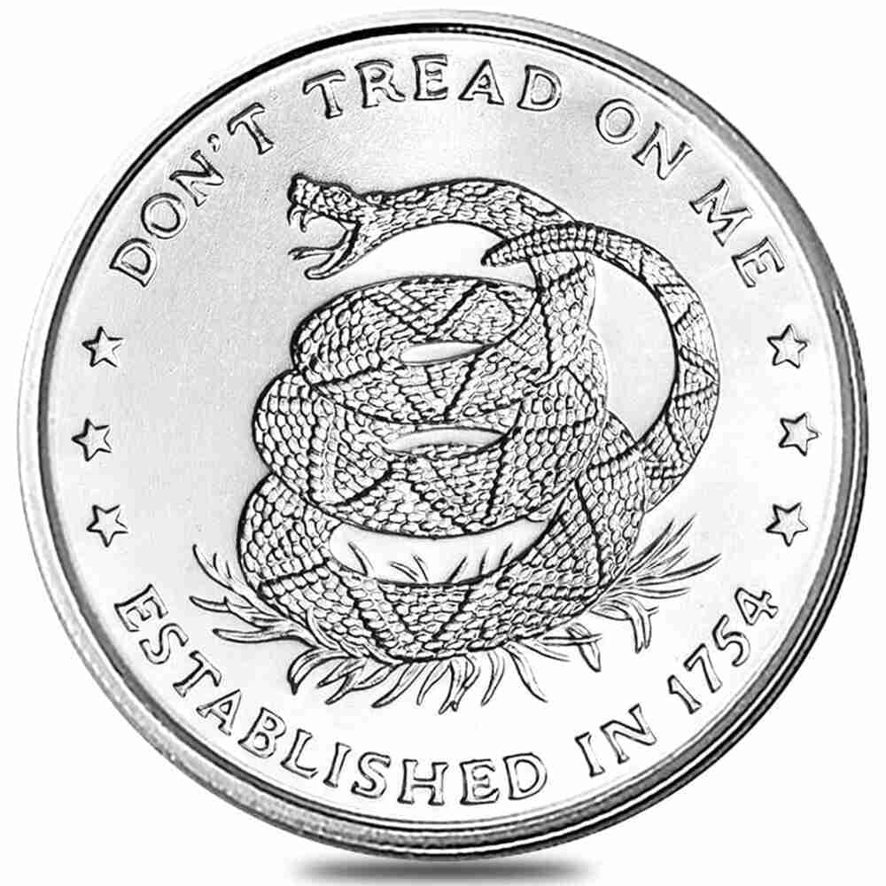 1 oz Don't Tread On Me Silver Round .999 Fine - Walmart.com