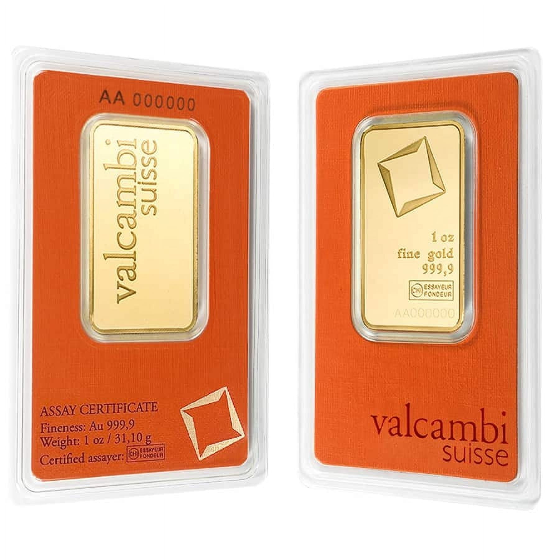 Valcambi Suisse 1 Ounce Gold Bar .9999 Fine (In Assay) Bullion ...