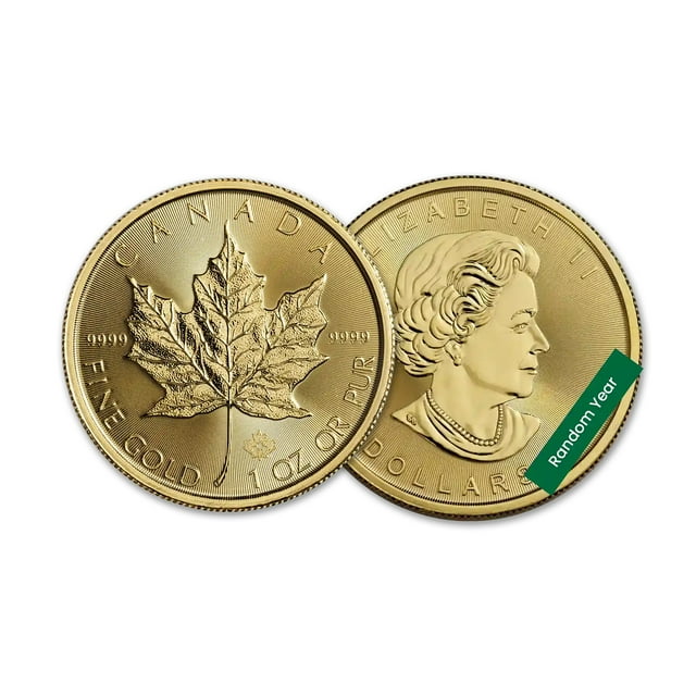 1 oz Gold Maple Leaf Coin BU - Random Year - 2 Coins - Walmart ...
