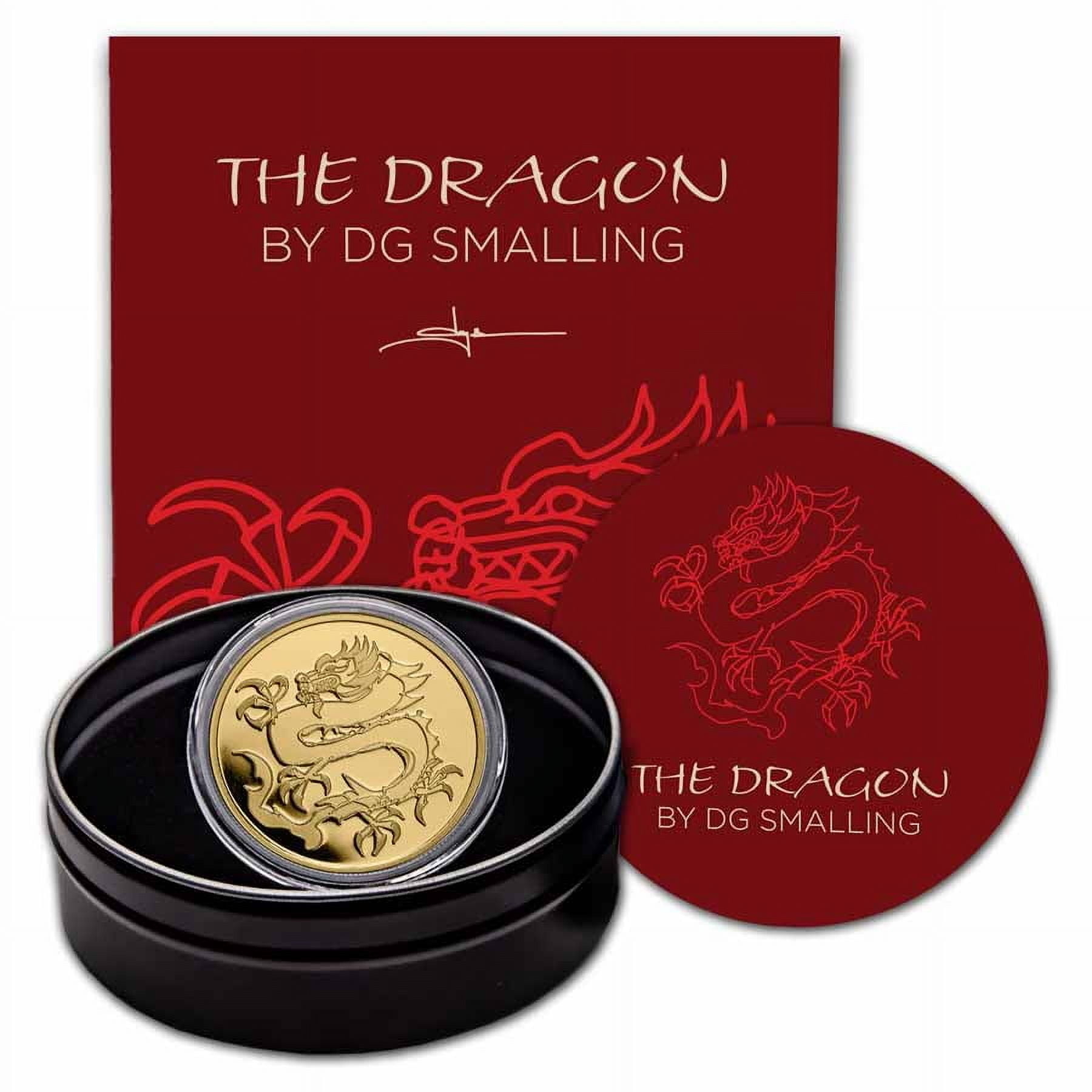 1 oz Gold Lunar Dragon Round by D.G. Smalling, Zodiac Year Collection ...
