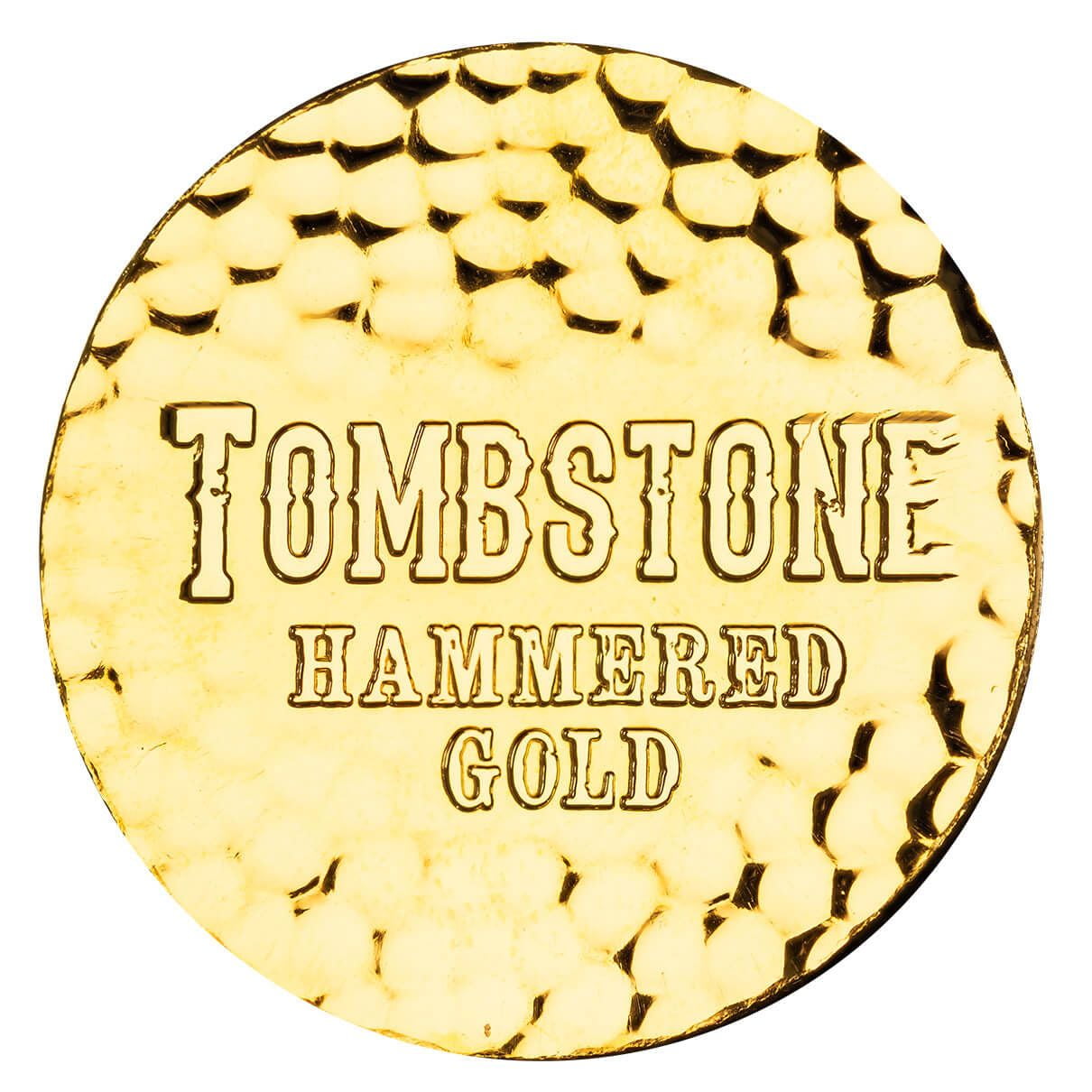 1 oz Gold Round - Tombstone Hammered Gold Bullion Round .9999 Gold ...