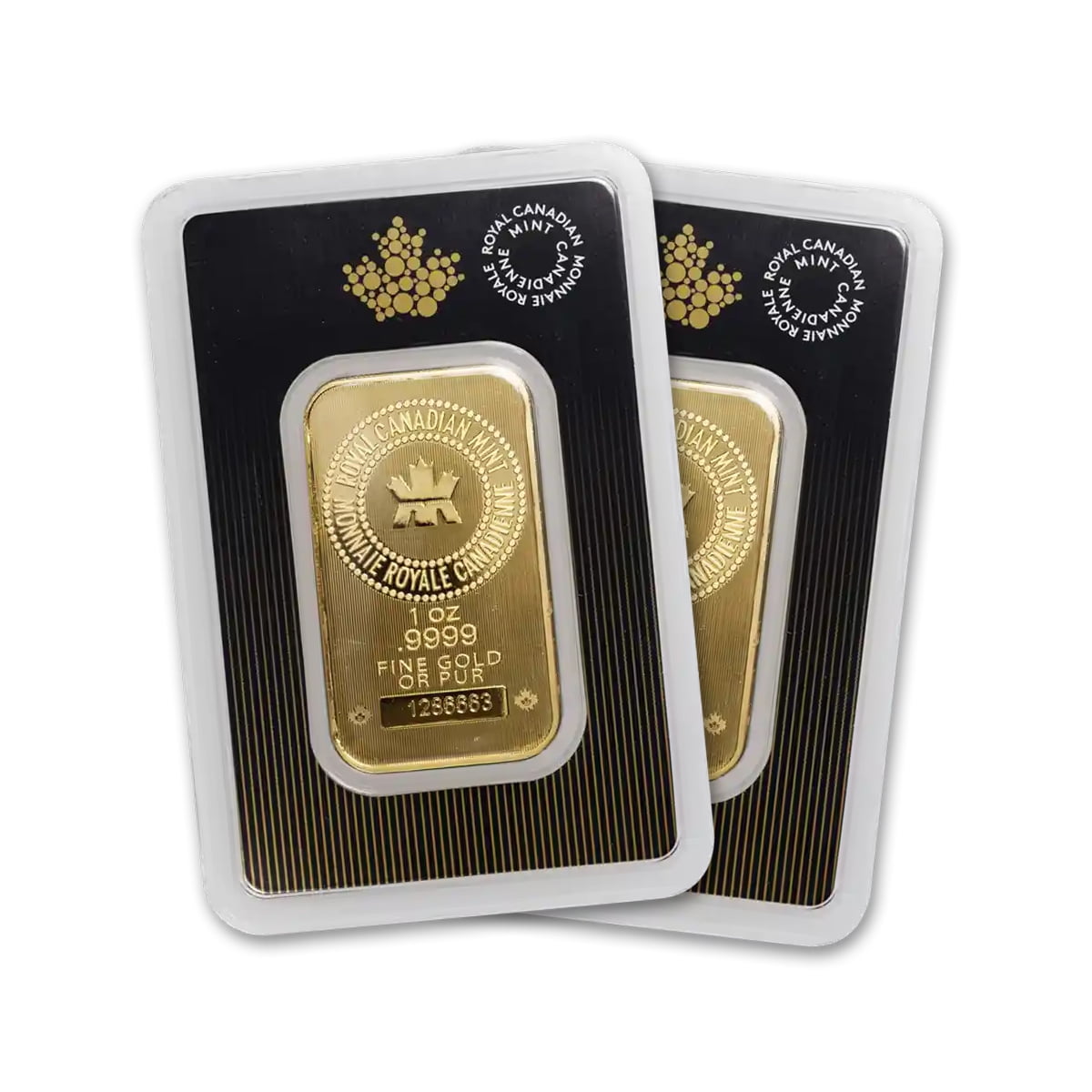 1 oz Gold Royal Canadian Mint Bar w/ Assay Card - 2 Bars -Walmart ...