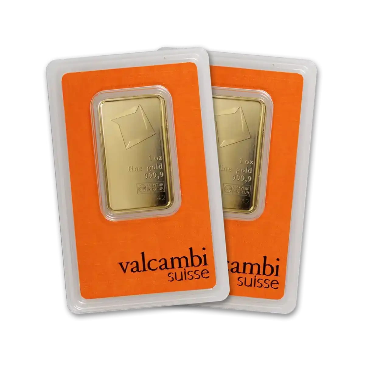 Valcambi Suisse 1 oz Gold Bullion Bar - 2 Bars with Assay Card ...