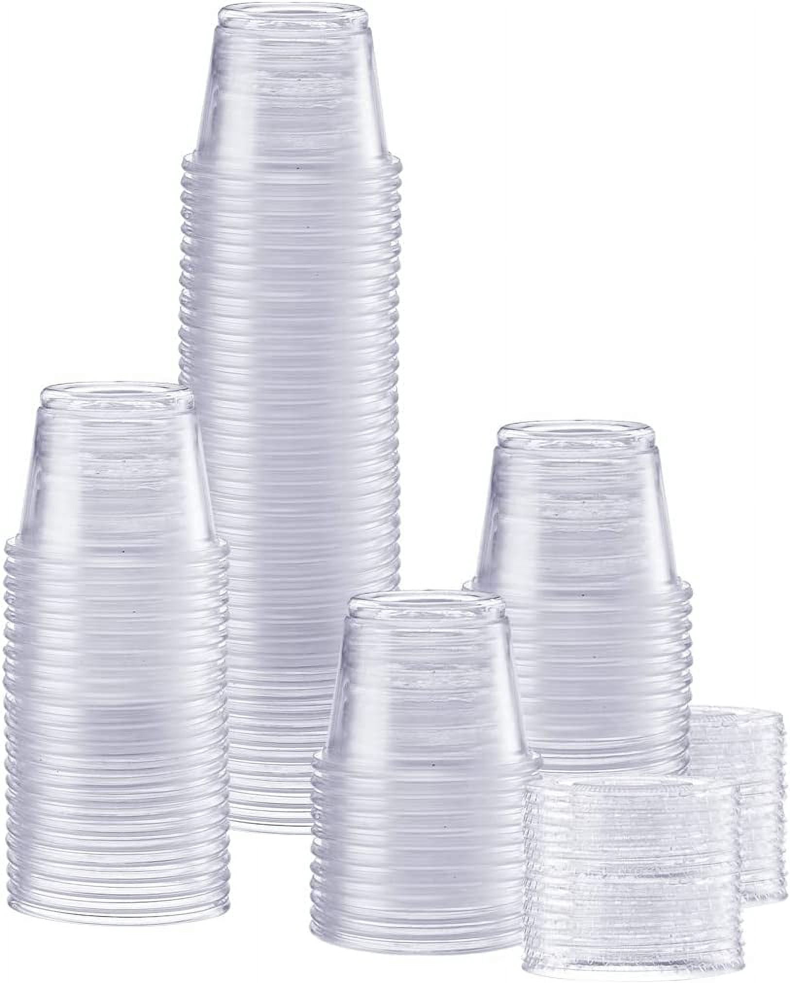1 oz Jello Shot Cups with Lids, 100 Count Clear Plastic Portion ...