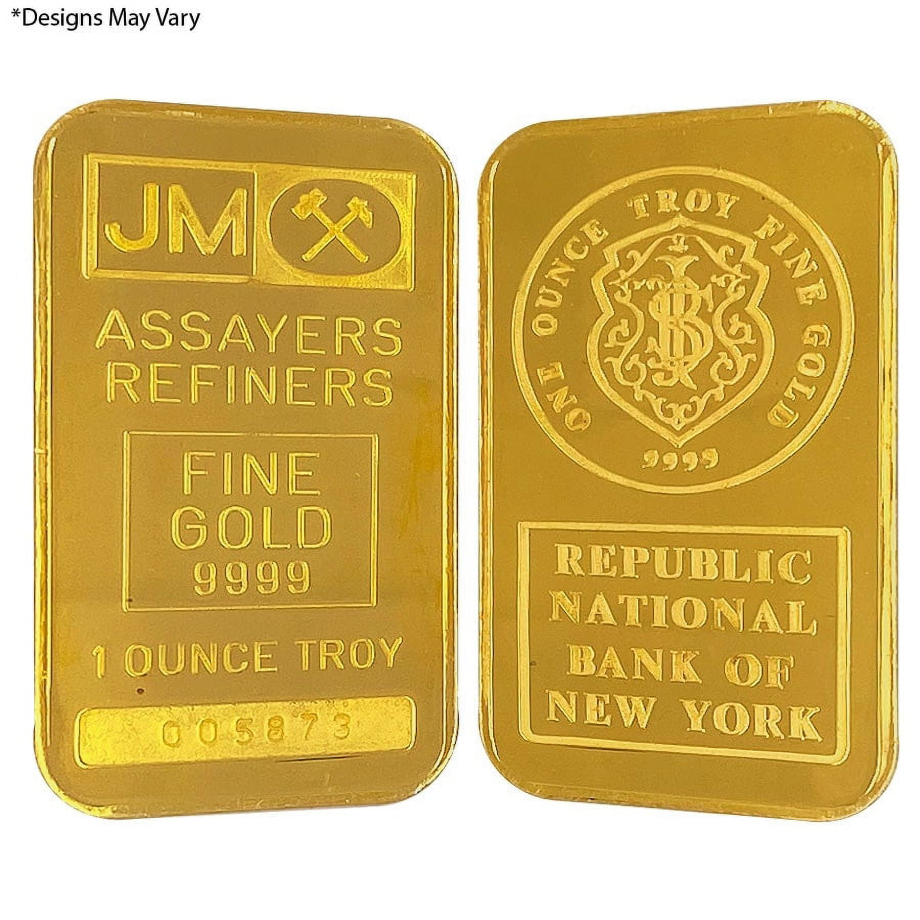 Collectible 1 oz Johnson Matthey Gold Bar, Republic National Bank .9999 ...