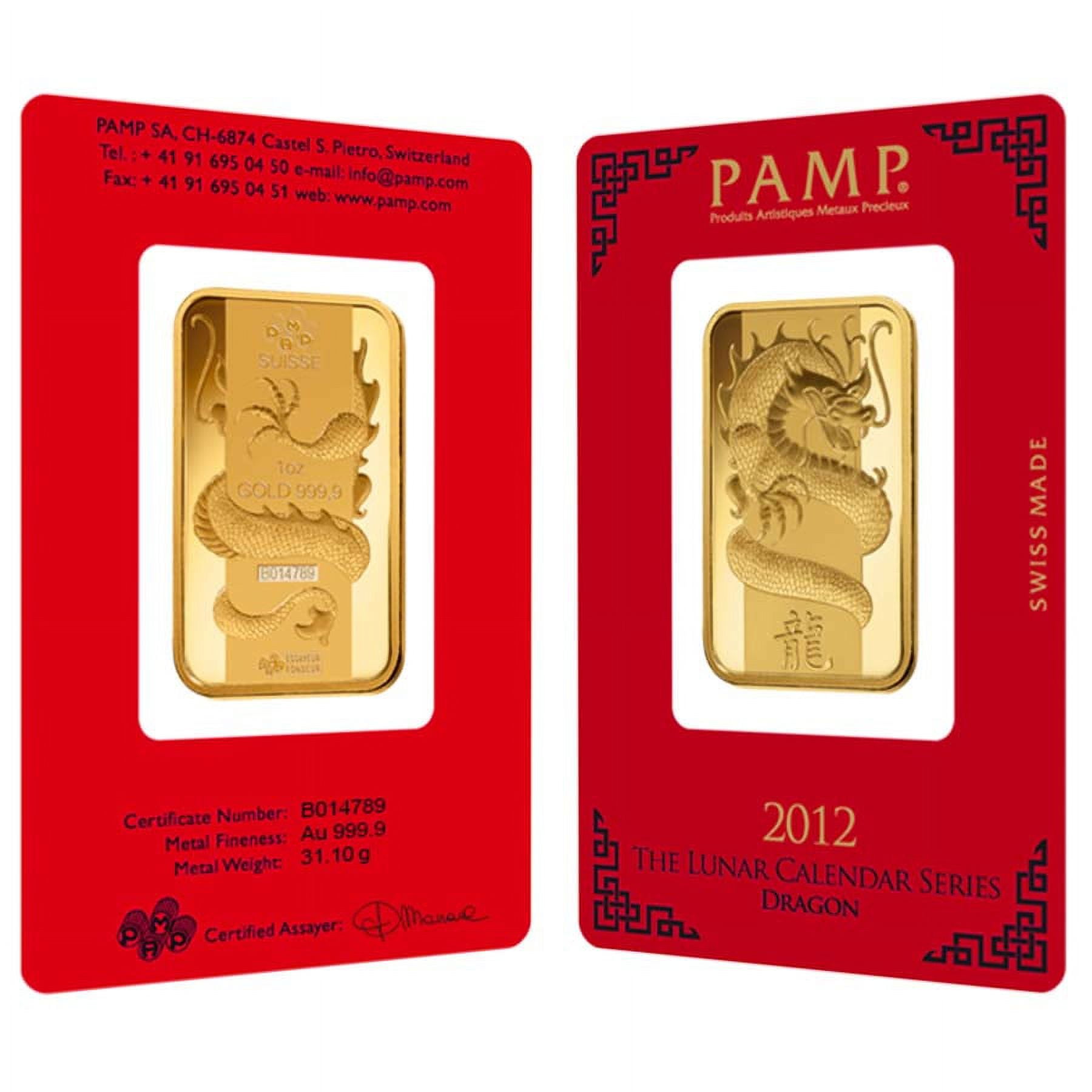 PAMP Suisse 1 oz Year of the Dragon Precious Metals Gold Bar (In Assay) - Walmart.com