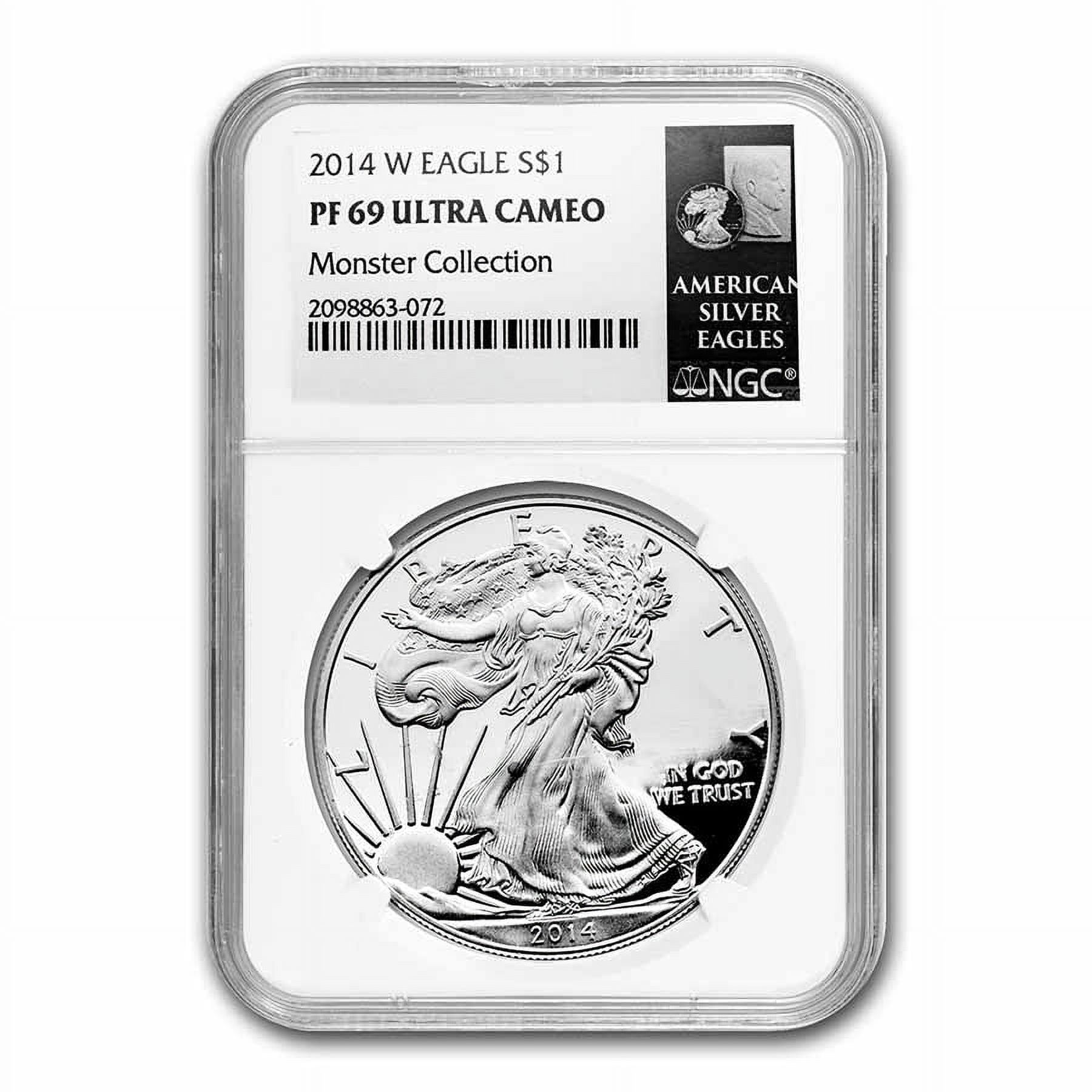 U.S. Mint, 1 oz Proof Silver American Eagle PF-69 NGC Coin, Random Year ...