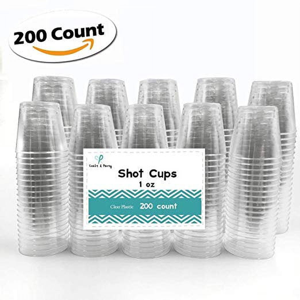 1 oz Shot Cups Disposable Clear Plastic Glasses Bomber Shooter Wine ...