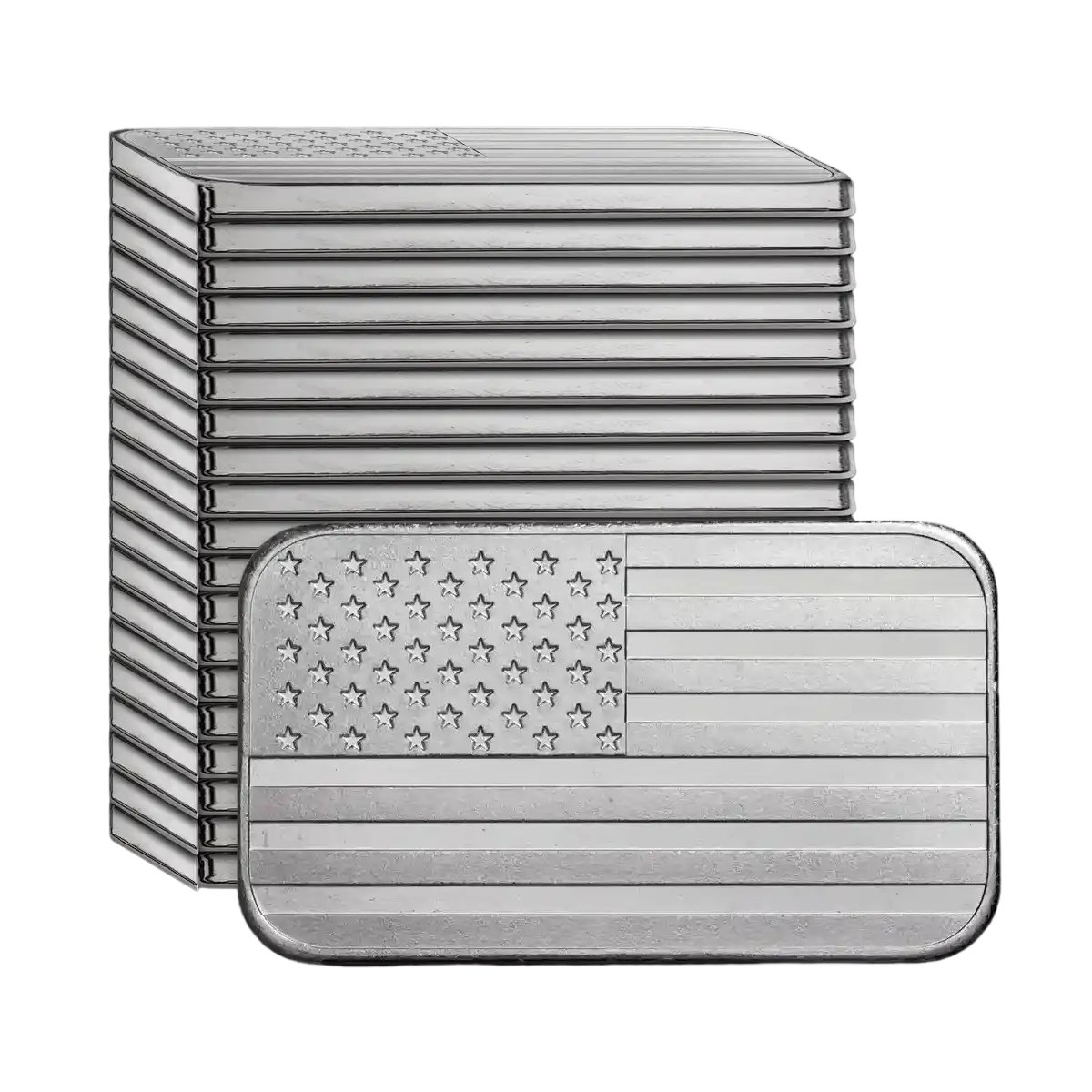 10 oz Silver American Flag Design Bar - Lot of 2 Bars - Walmart.com