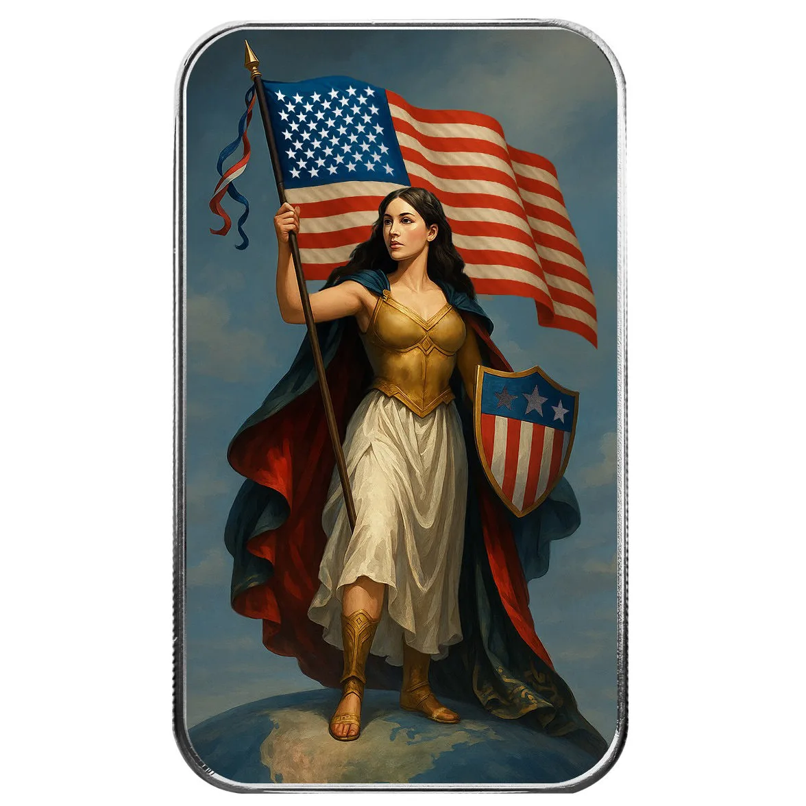 1 oz Silver Americana - Lady Columbia .999 Silver Color Bar - Walmart.com