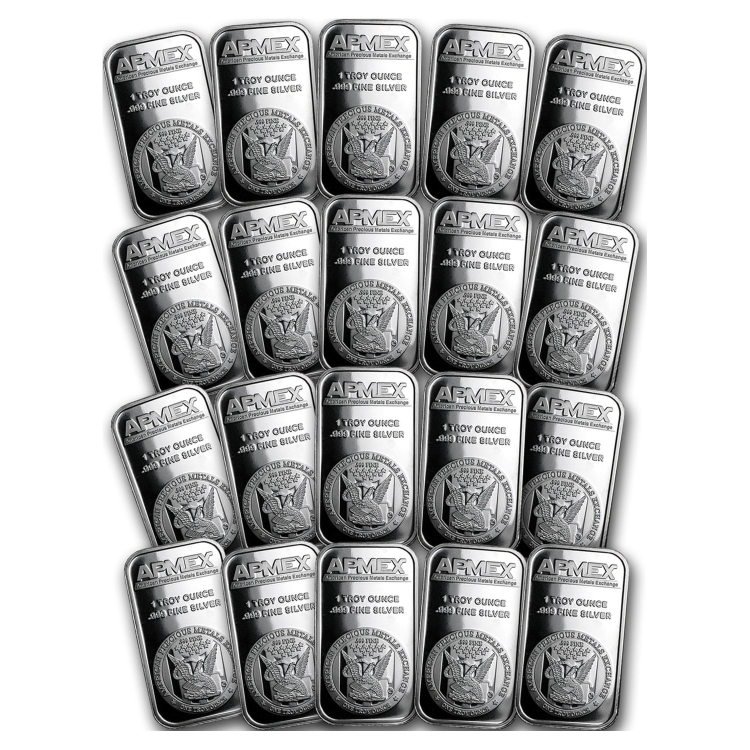 20-Piece Lot, 1 oz APMEX Silver Round featuring American Eagle Design ...