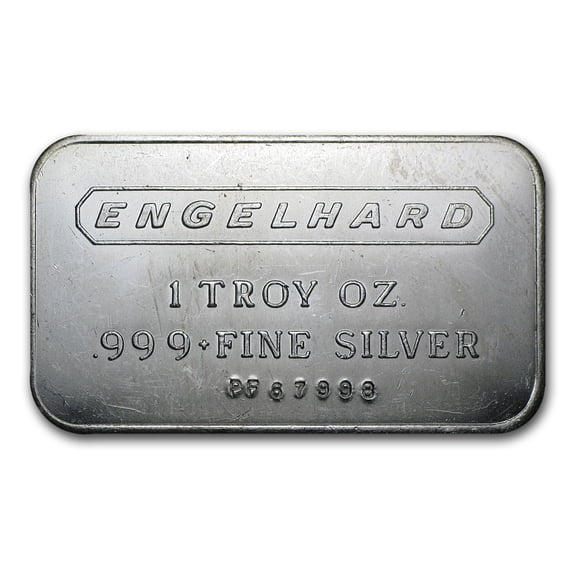 Engelhard Silver Bar, Wide Logo, 1 oz .999 Fine Silver, Frosted Back, 5 ...