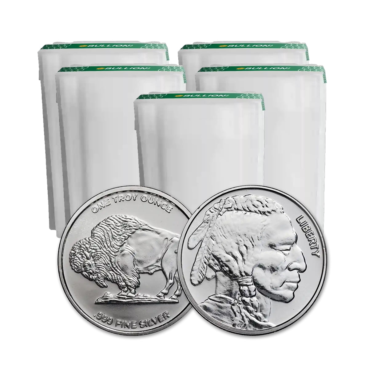 1 oz Silver Buffalo Round, Lot of 100, .999 Fine Silver, Inspired by ...