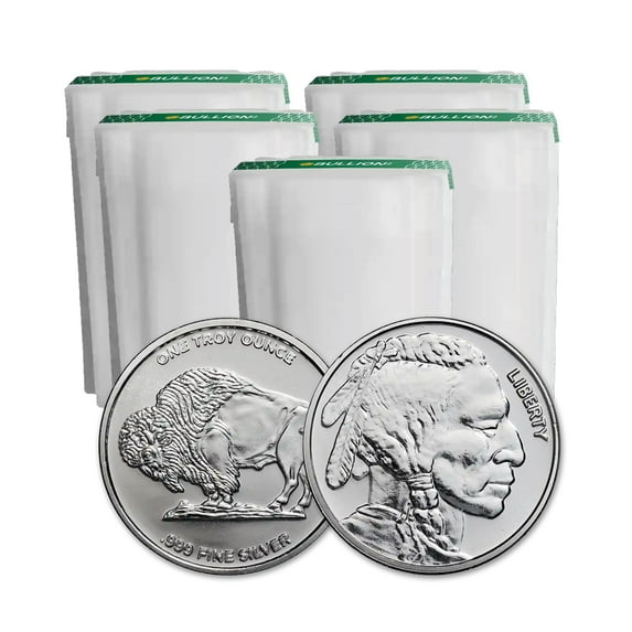 1 oz Silver Buffalo Round, Lot of 100, .999 Fine Silver, Inspired by ...