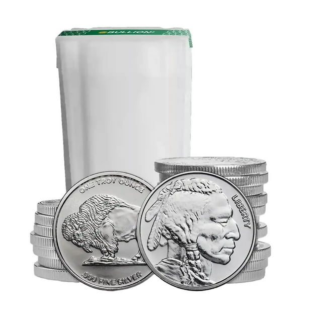 20-Pack 1 oz .999 Fine Silver Buffalo Rounds in Tube - Walmart.com
