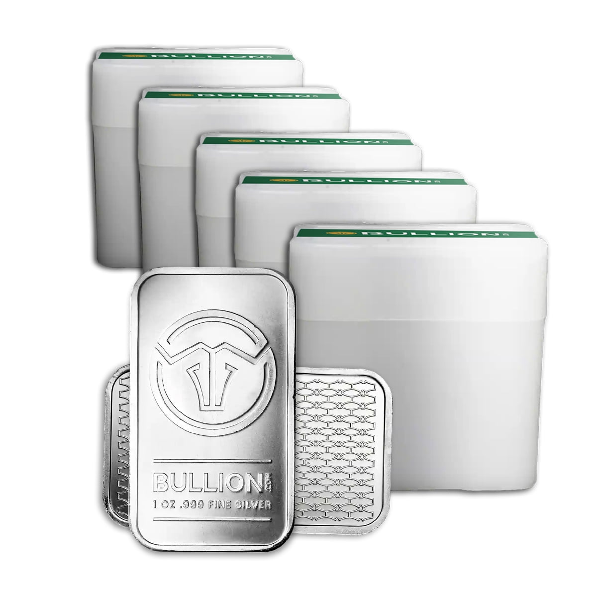 Bullion.com 1 oz Silver Bull Logo Struck Bar - Pack of 100 Bars ...