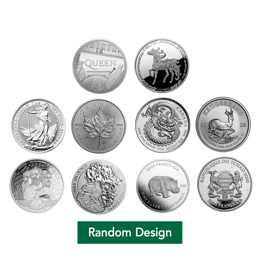 1 oz Silver Coin - Random Design - Lot of 10 - Walmart.com