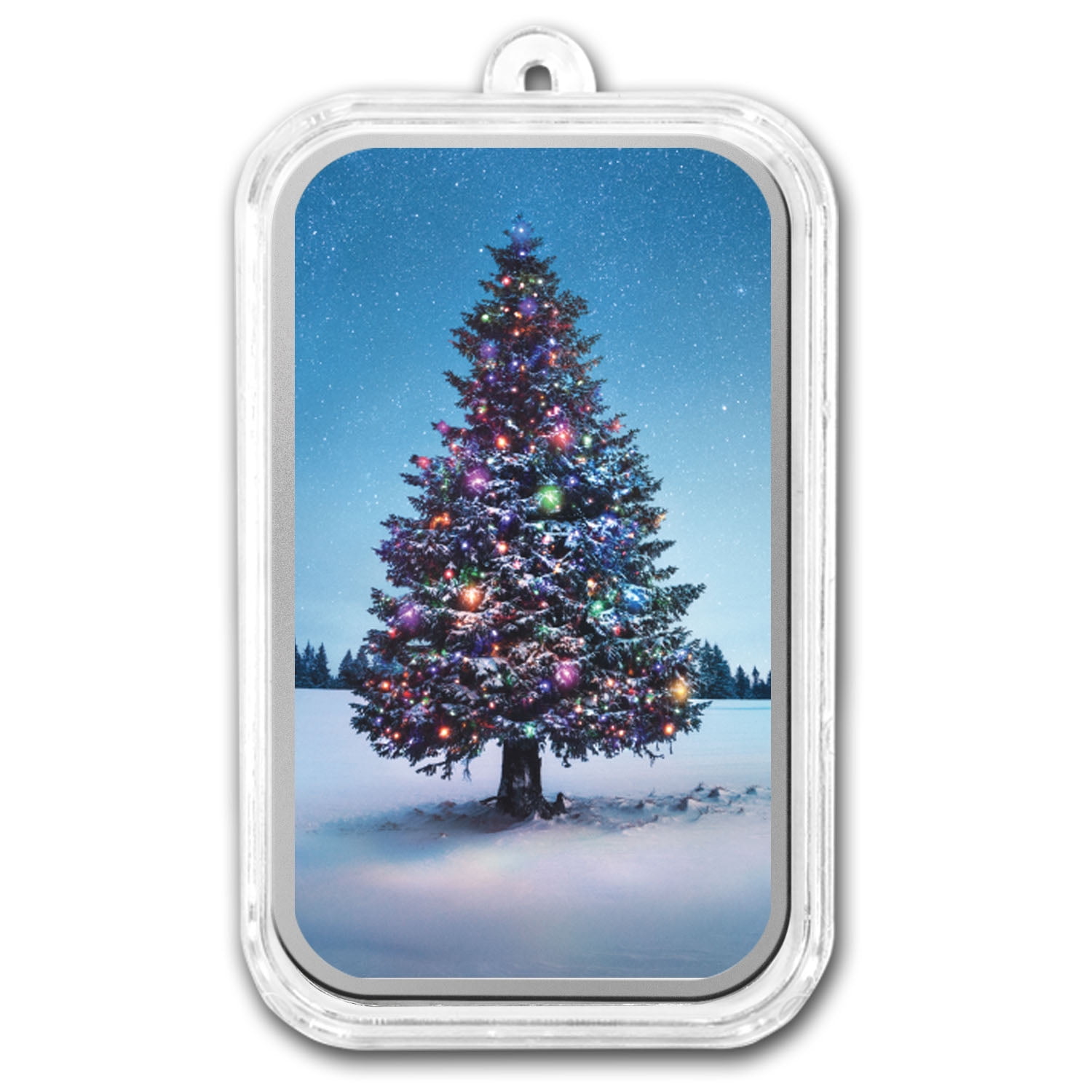 1 oz Silver Colorized Bar - Christmas Tree - Walmart.com