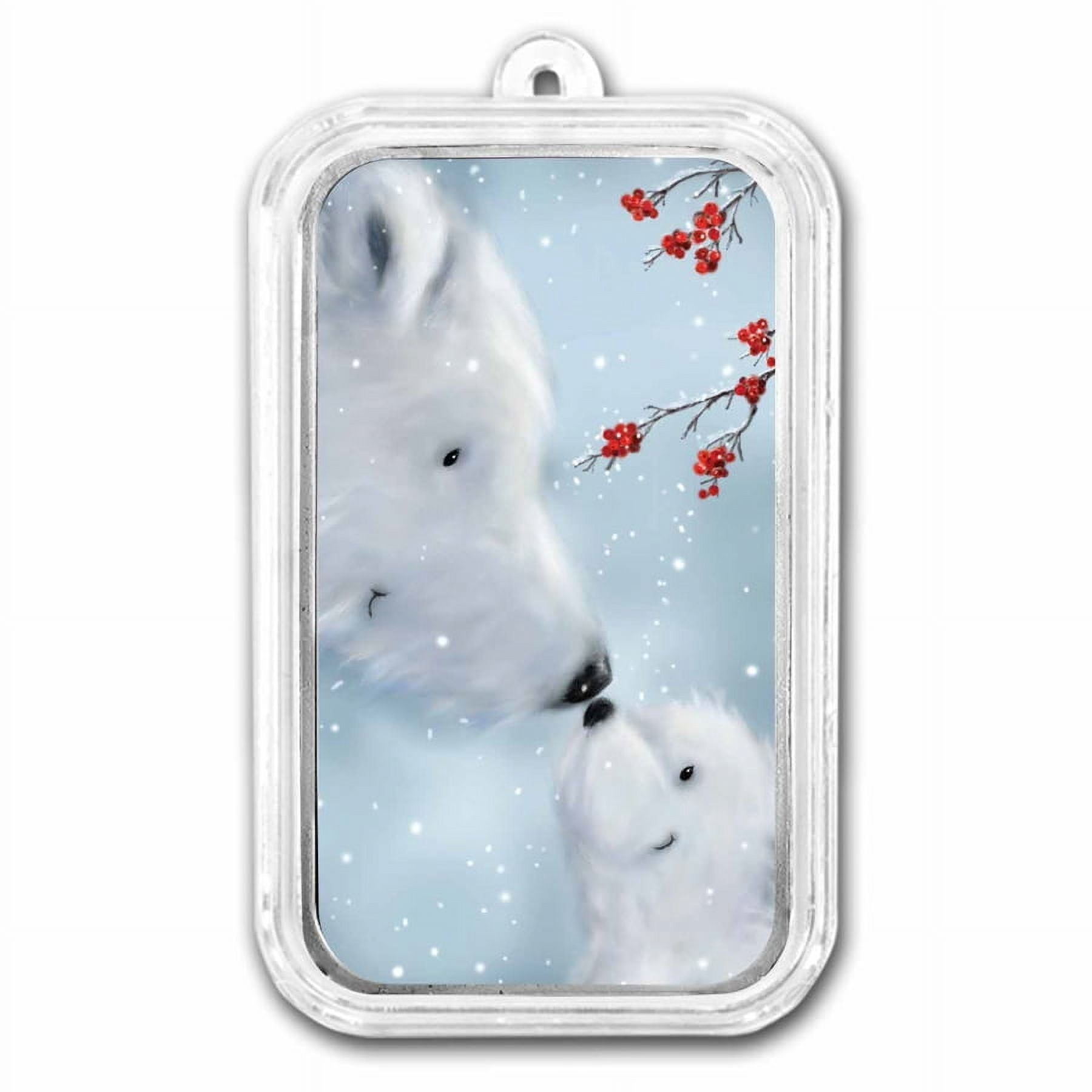 APMEXclusive 1 oz Fine Silver Colorized Bar - Polar Bears, Wintry Scene ...