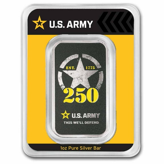 1 oz Silver Colorized Bar - U.S. Army 250th Anniversary (TEP) - Walmart.com
