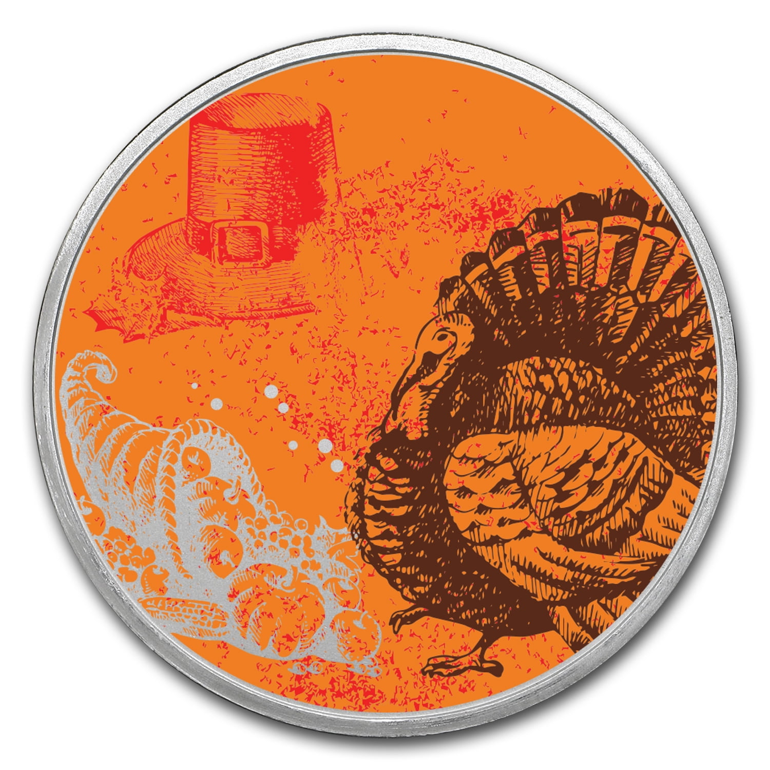 1 oz Silver Colorized Round - APMEX (Cornucopia) - Walmart.com