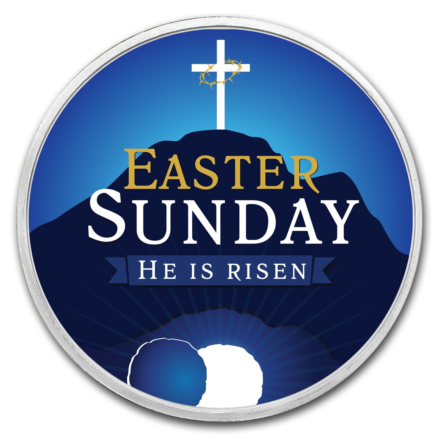 1 oz Silver Colorized Round - APMEX (Easter Sunday, He Is Risen ...