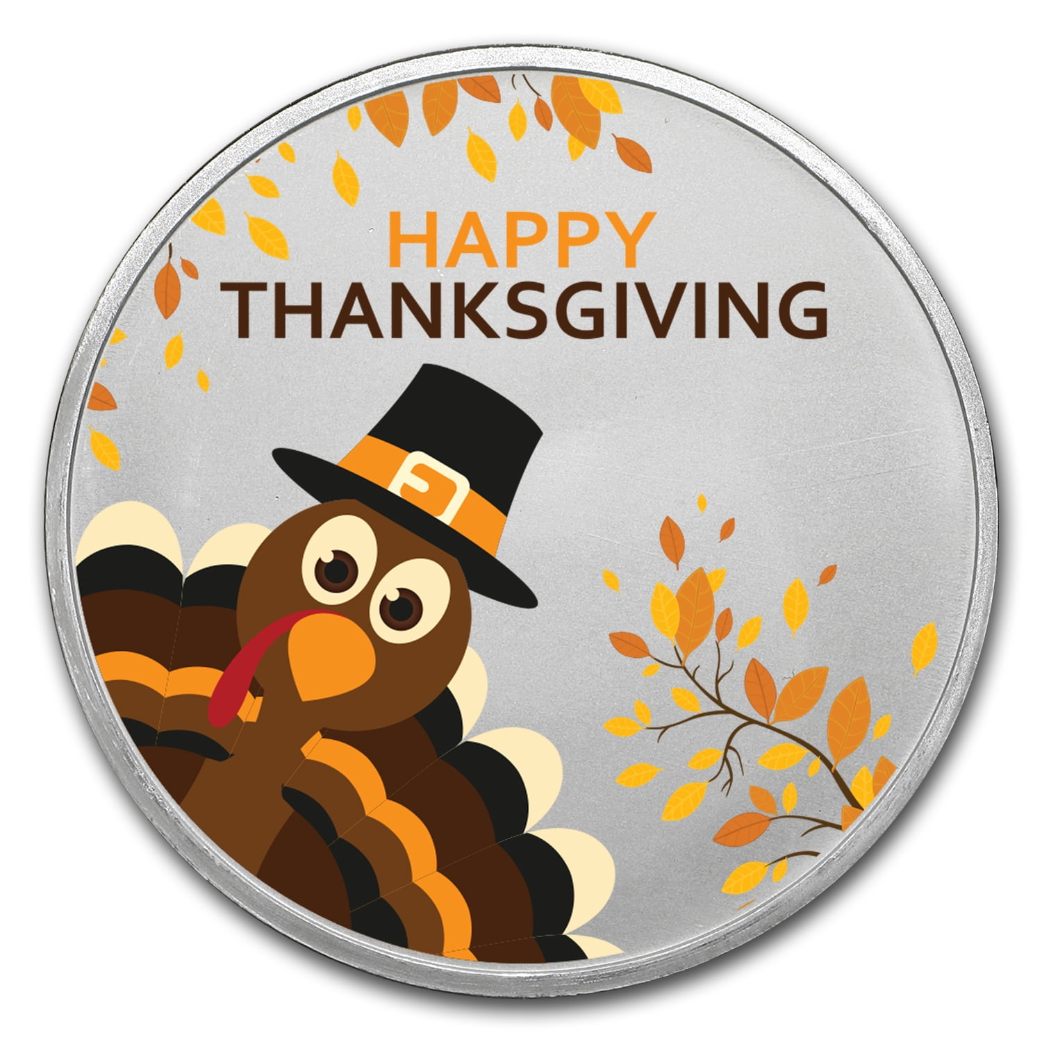 APMEX 1 oz Silver Round, Colorized Thanksgiving Turkey Design, .999 ...
