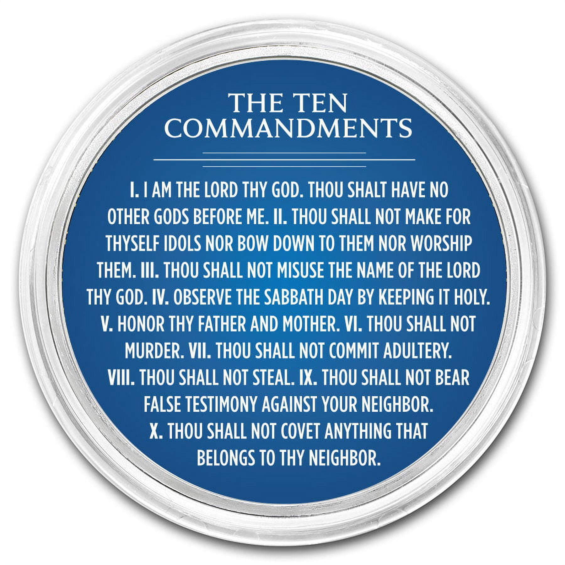 1 oz Silver Colorized Round - APMEX (Ten Commandments, Dark Blue ...