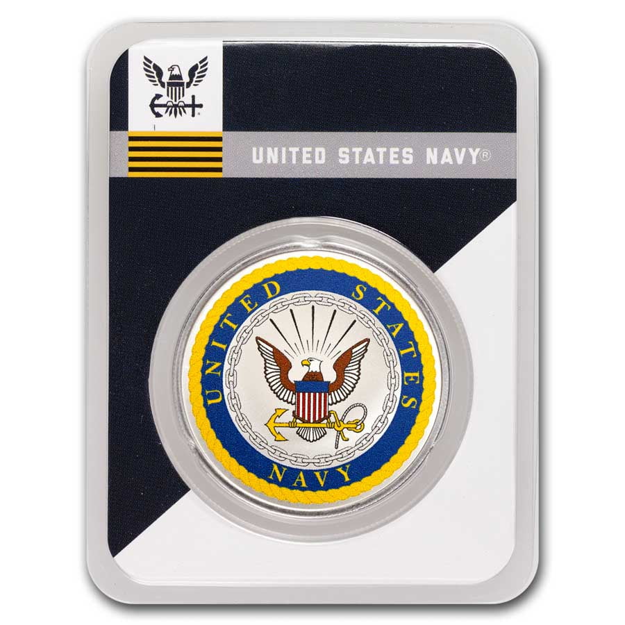 1 oz Silver Colorized Round - United States Navy Emblem - Walmart.com